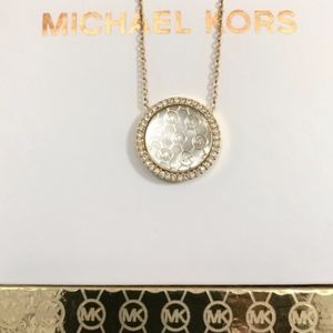MICHAEL Michael Kors | Jewelry | Mk Mother Of Pearl Gold Tone Monogram ...